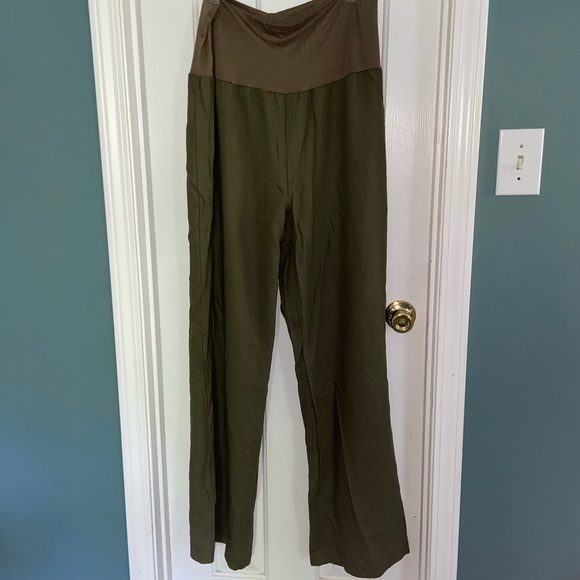 Love Tree | Pants & Jumpsuits | Love Tree Olive Green Linen Lounge ...
